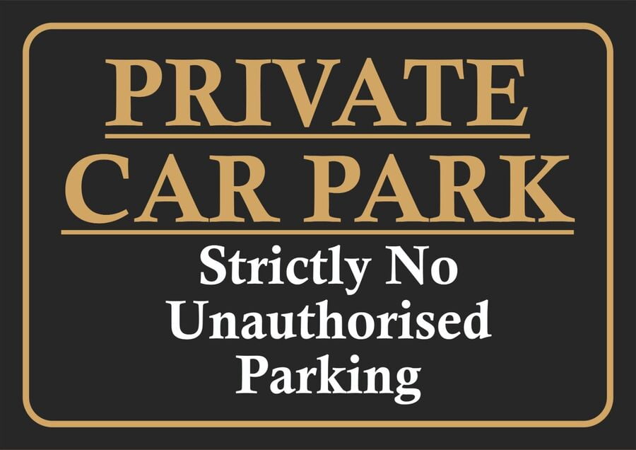PRIVATE CAR PARK STRICTLY NO UNAUTHORISED PARKING Metal Sign ...