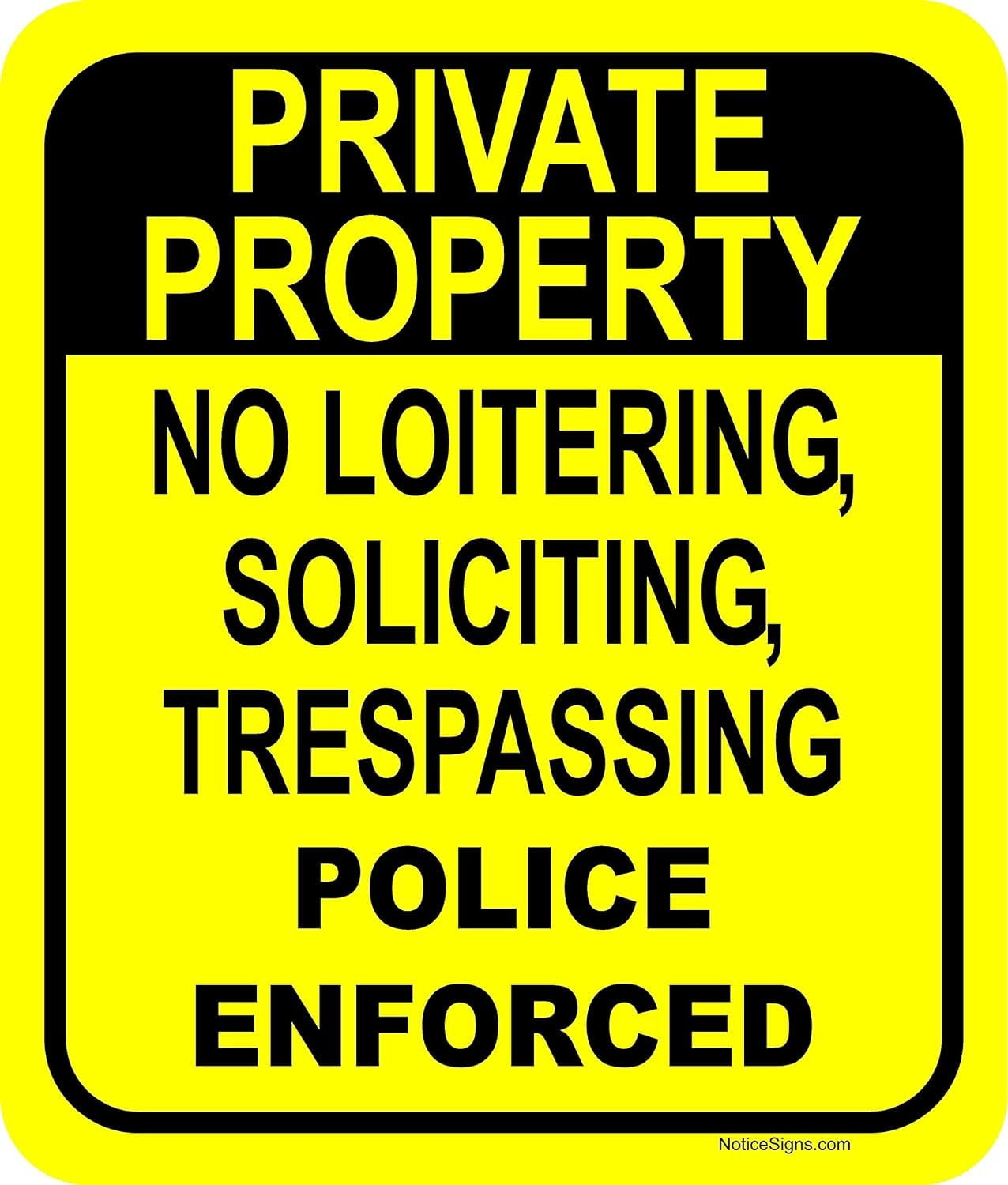 PRIVATE PROPERTY NO LOITERING SOLICITING TRESPASSING police enforced ...