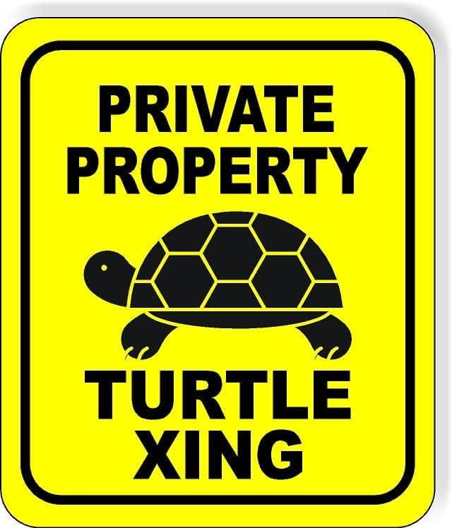 PRIVATE PROPERTY TURTLE XING CROSSING SAFETY Aluminum Composite Sign ...
