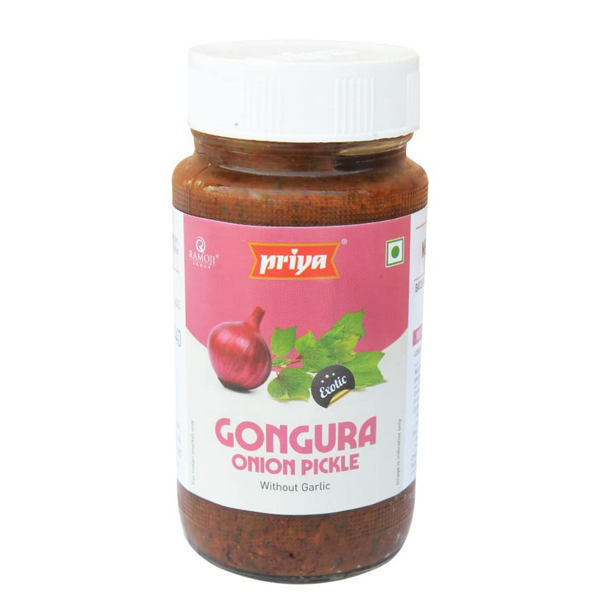 PRIYA Gongura Onion Pickle without Garlic - 300 Grams (10.58oz ...
