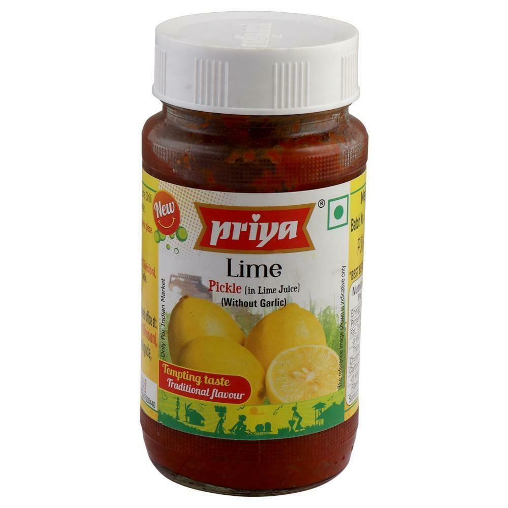 PRIYA Lime Pickle Without Garlic - 300 Grams (10.6oz) - Walmart.com