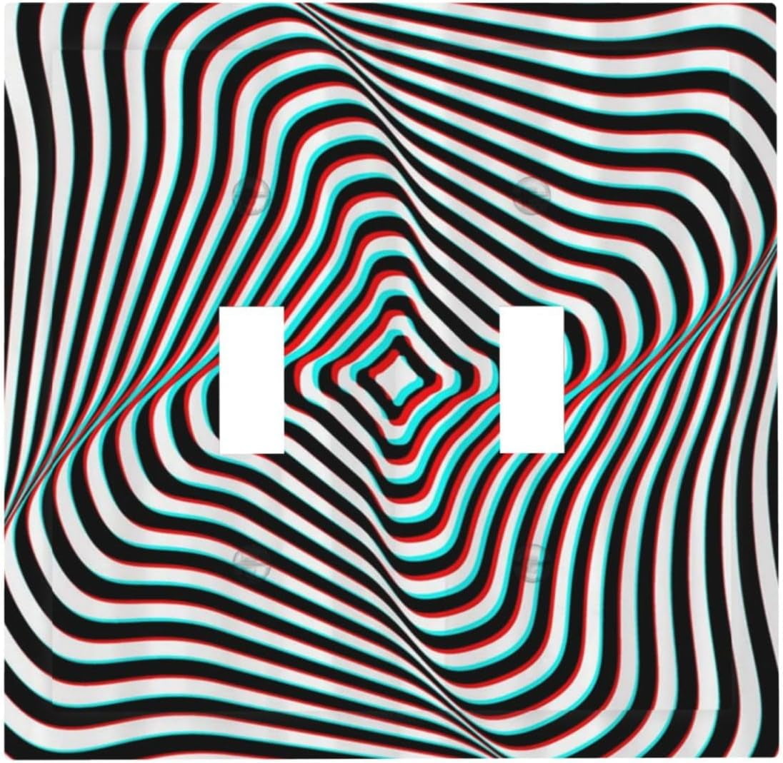 PRIYAL 3D Visual Optical Optical Illusion 2 Gang Double Toggle Light ...