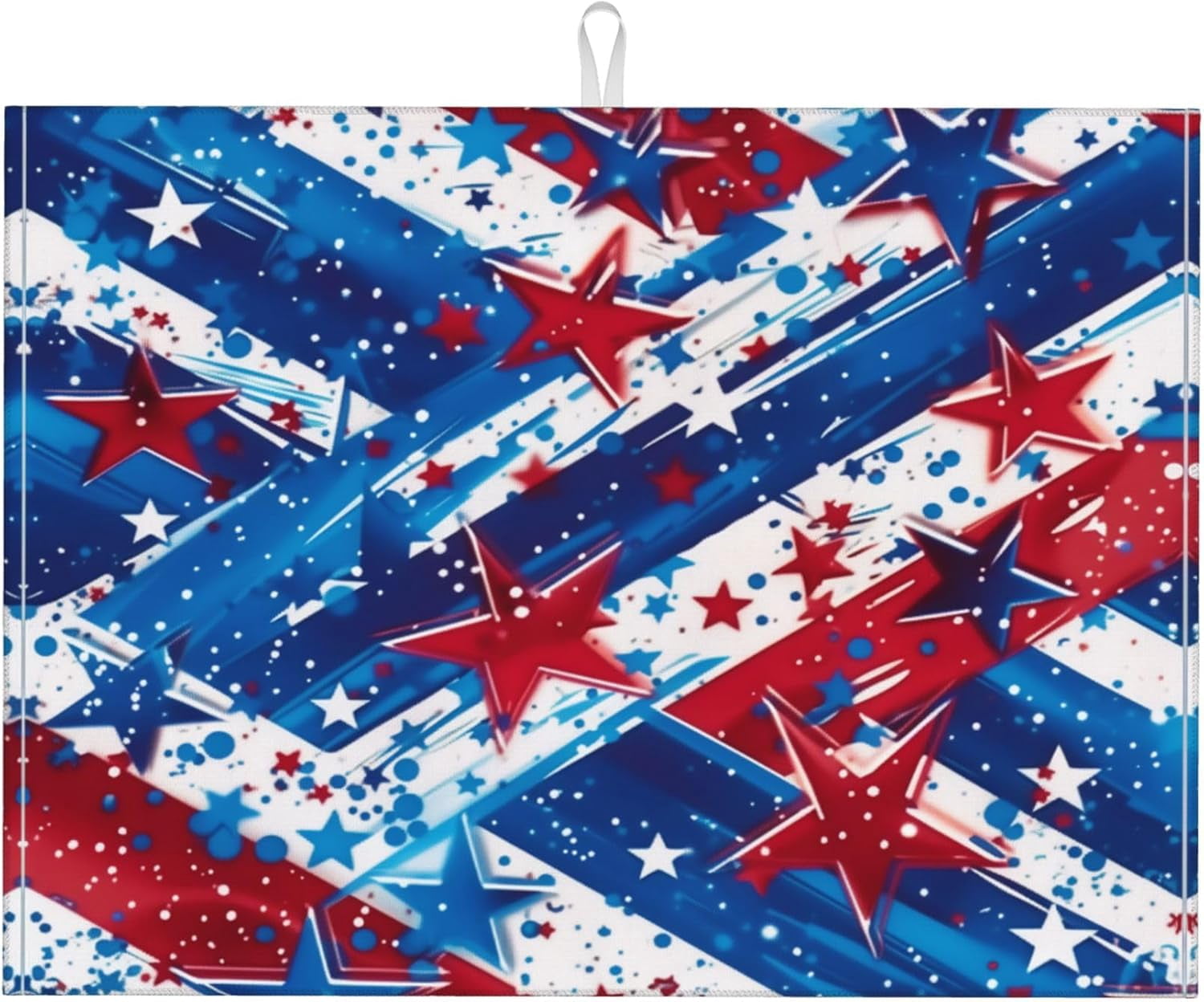 PRIYAL American USA Flag Dish Drying Mat for Kitchen Countertop, Drying ...