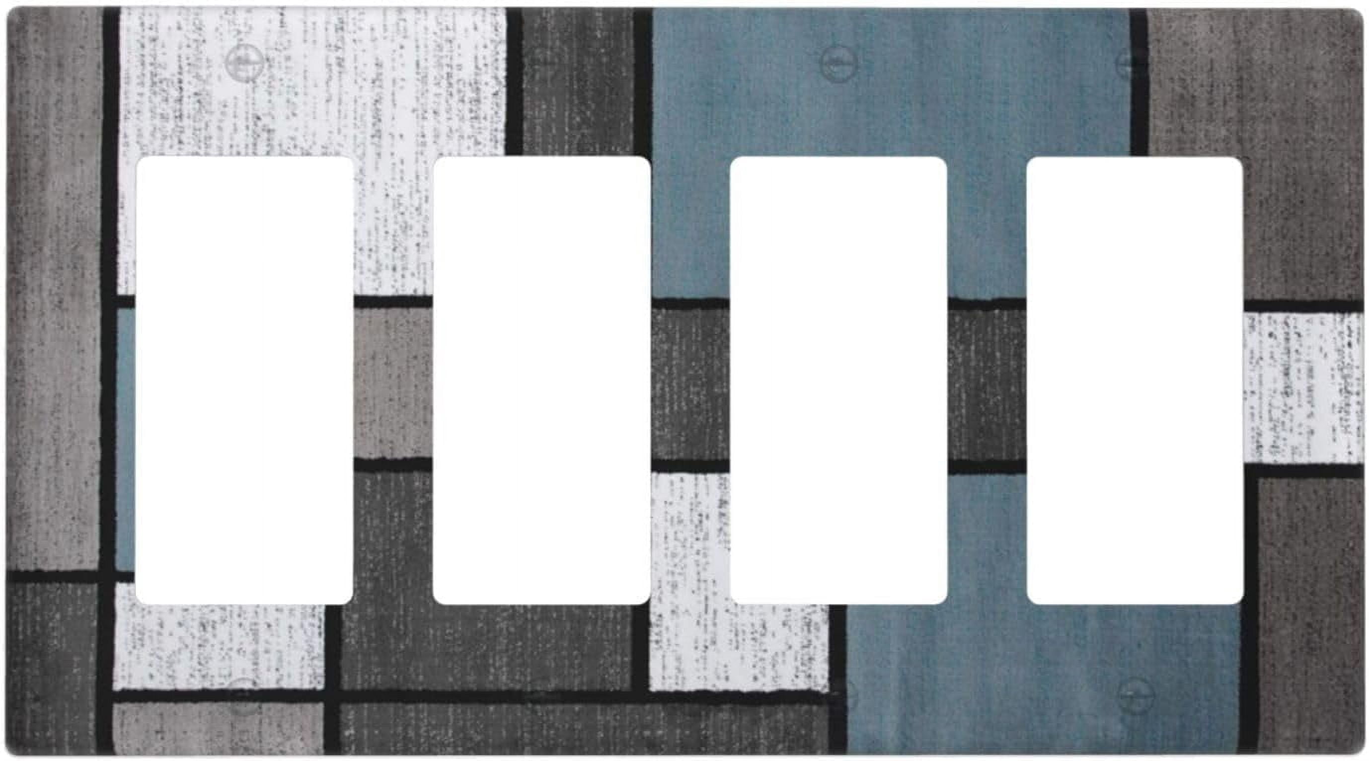 PRIYAL Blue/Gray Contemporary Modern Quad Rocker Wall Plate - 4.5 x 8 ...