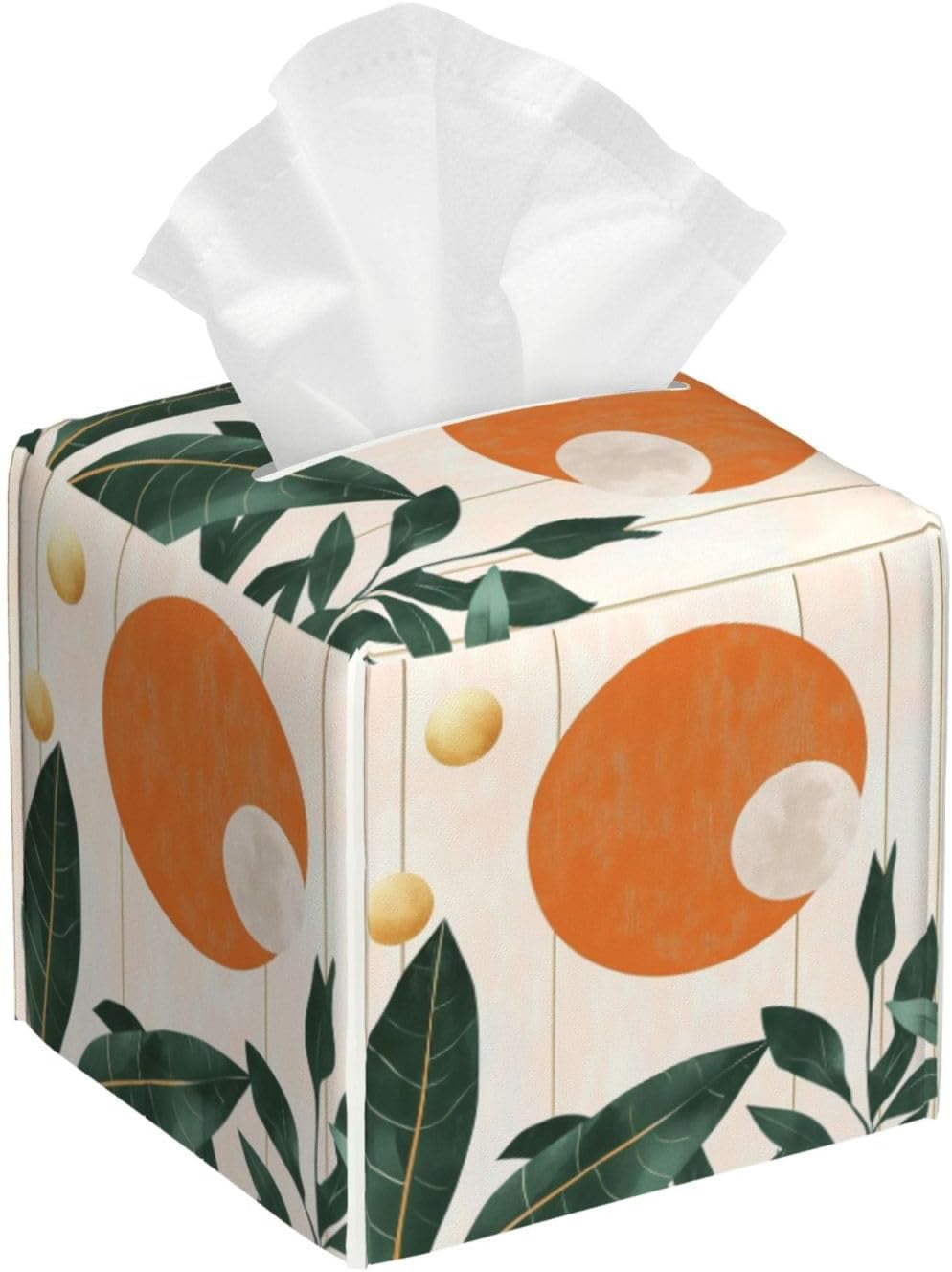 PRIYAL Bohemian Style Orange Aesthetic Tissue Box Cover Modern Square ...