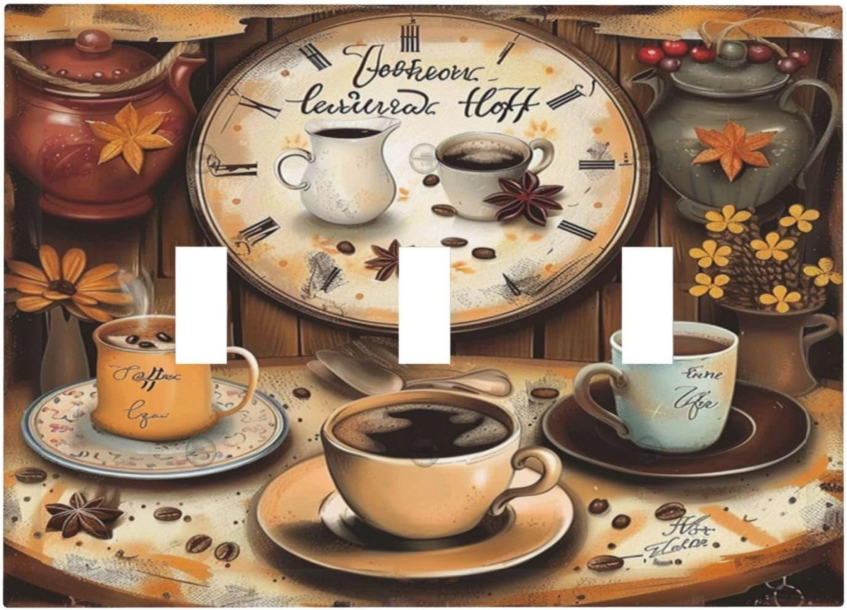 PRIYAL Coffee Mug Romanticized Country Life 3 Gang Triple Toggle Wall ...