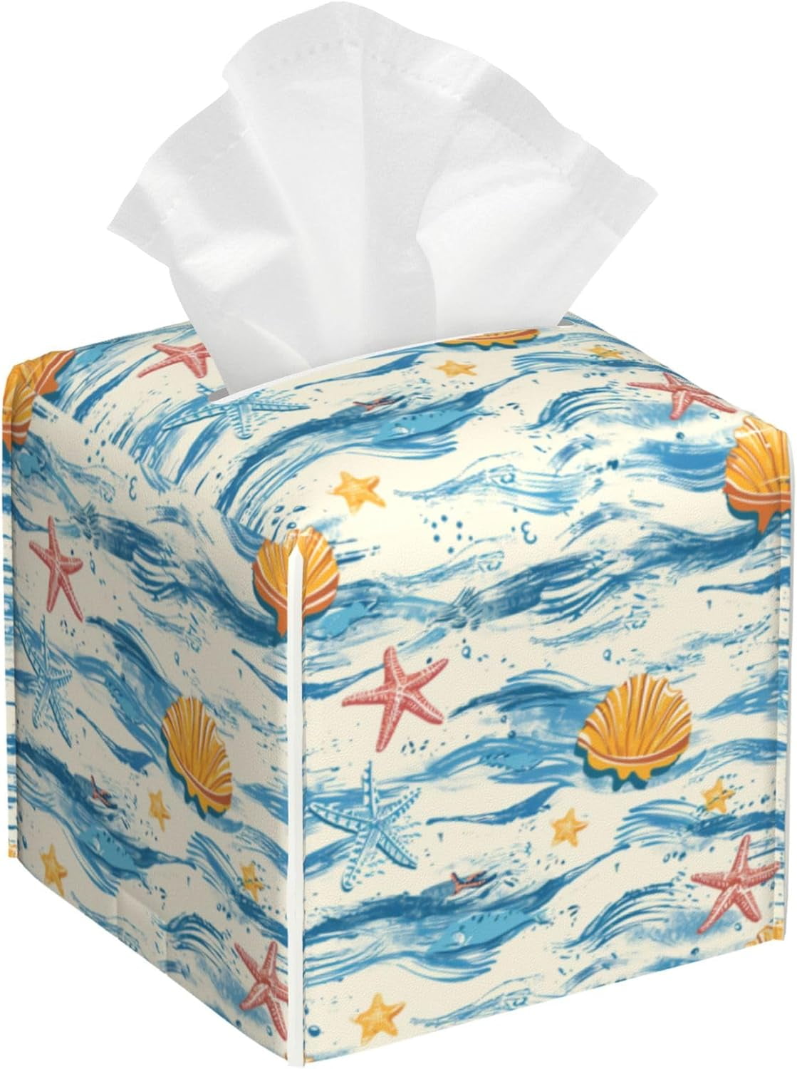 PRIYAL Contemporary Floral Tissue Box Cover Holder Cube Facial Paper ...