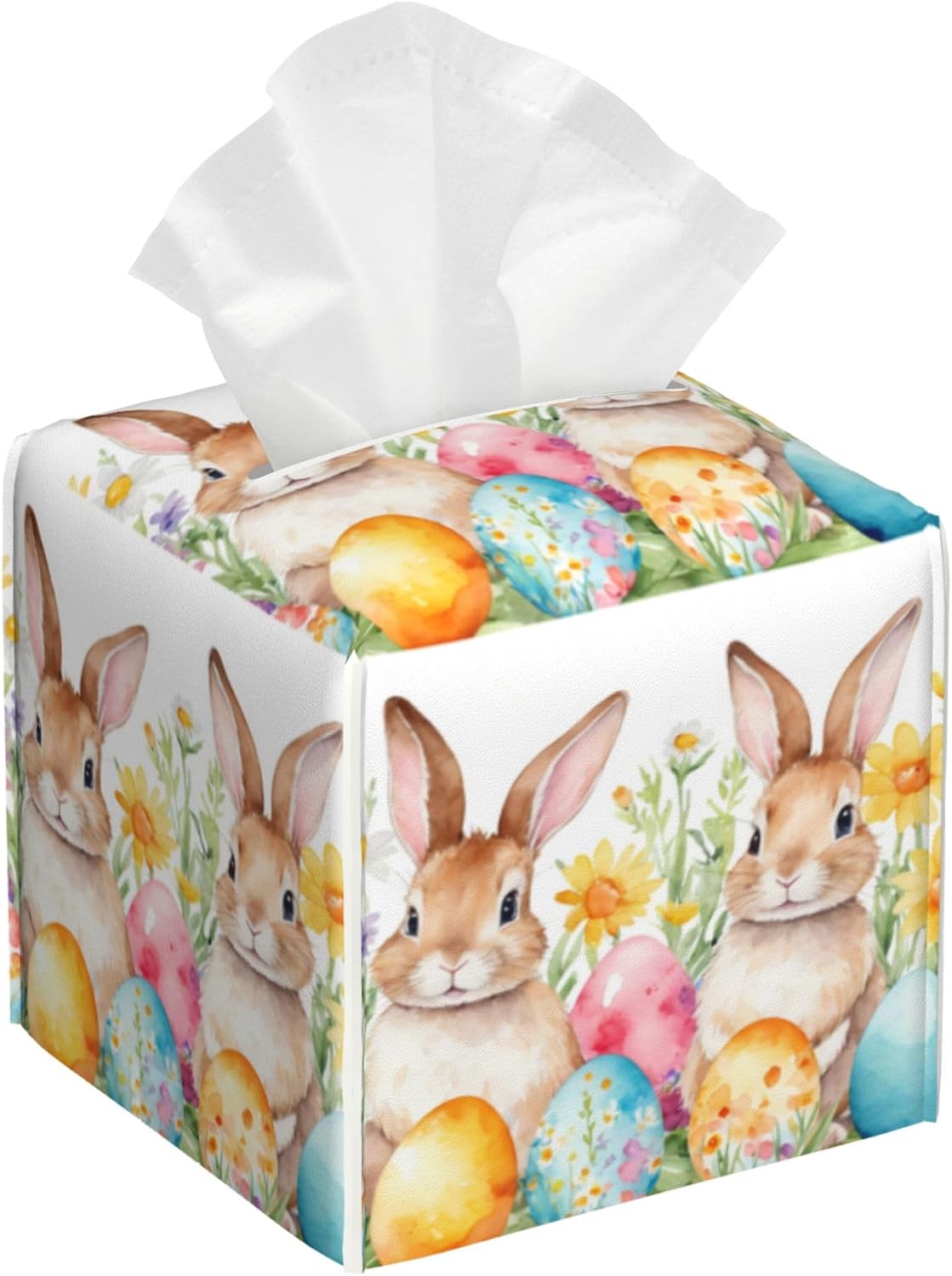 PRIYAL Contemporary Floral Tissue Box Cover Holder Cube Facial Paper ...