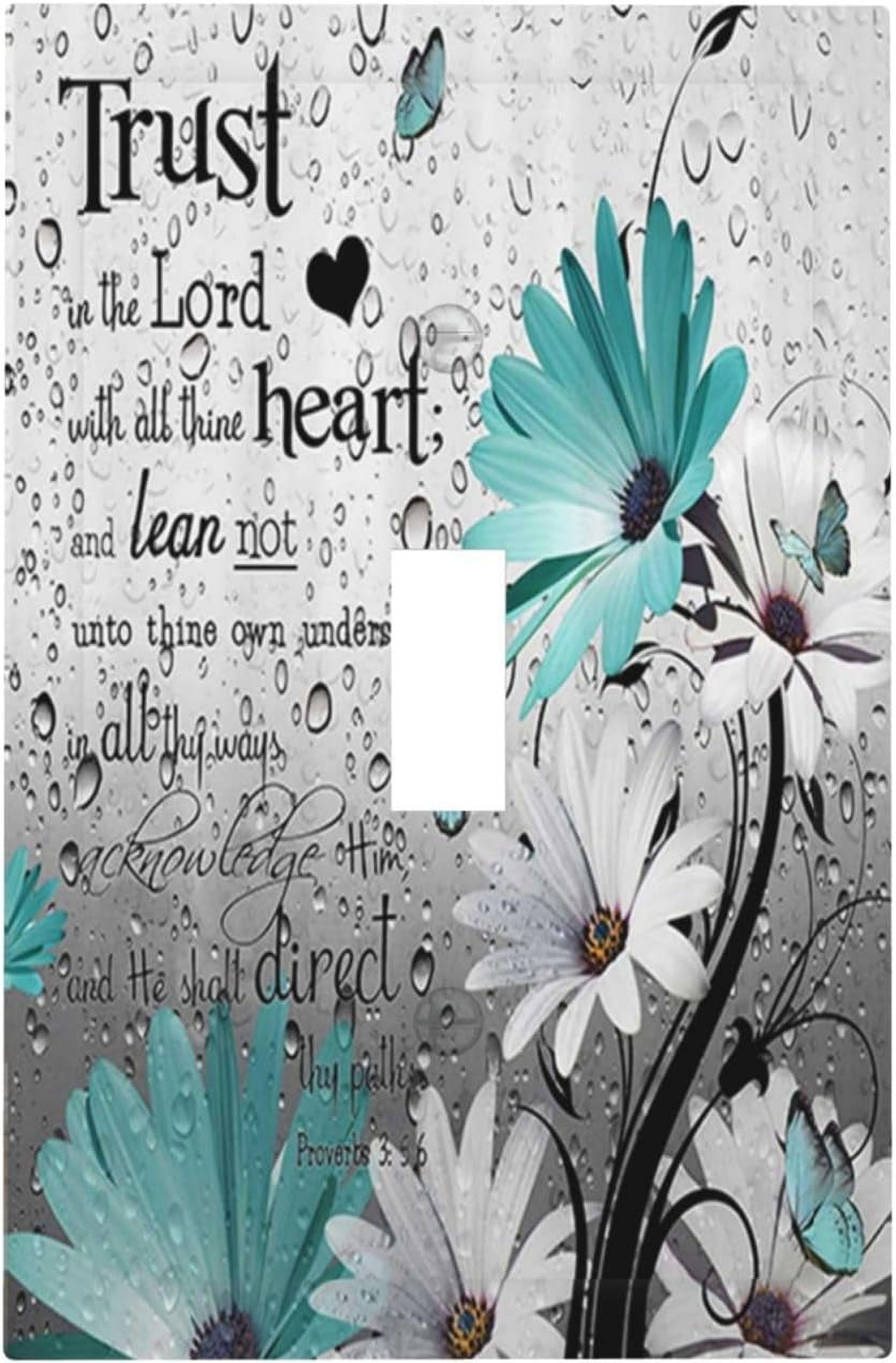 PRIYAL Farm Teal Daisy Floral Bible Verse Inspirational Motivational ...