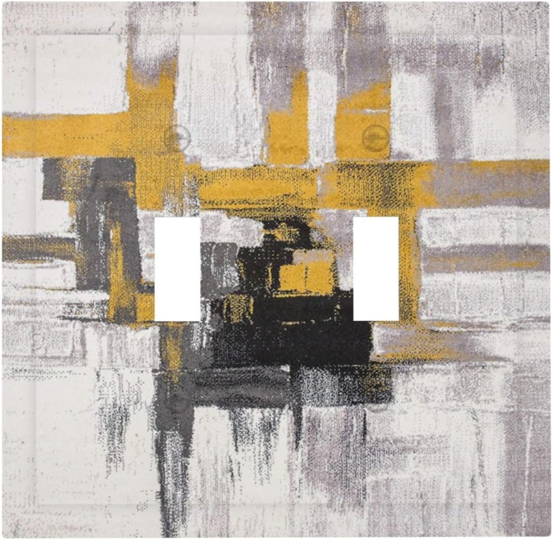 PRIYAL Gold Contemporary Modern Abstract Double Toggle Wall Plate - 4.9 ...