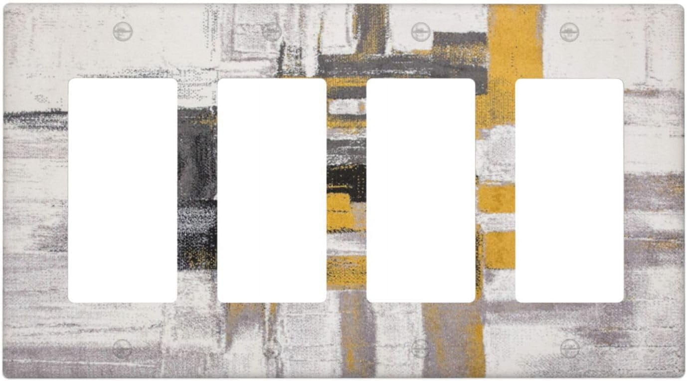 PRIYAL Gold Contemporary Modern Abstract Quad Rocker Wall Plate - 4.5 x ...