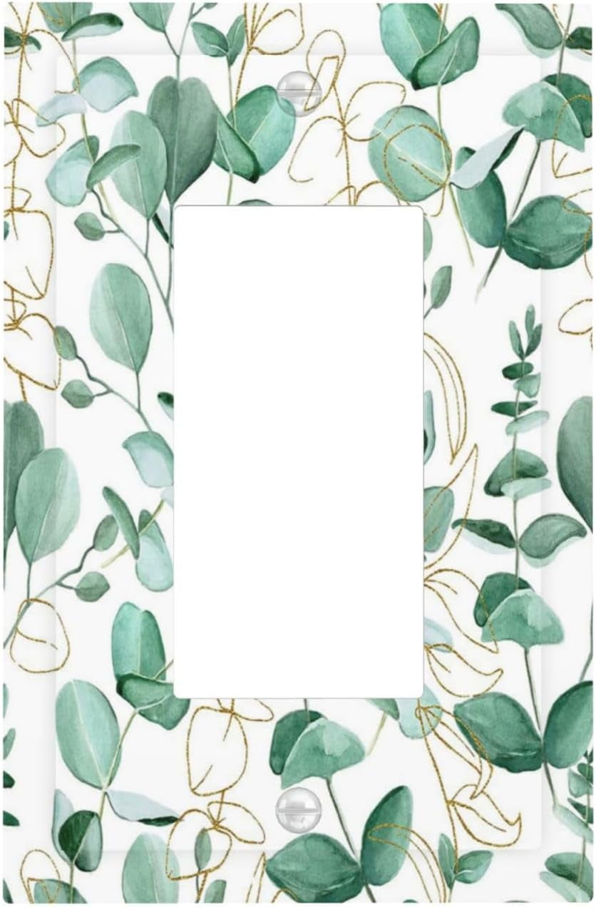 PRIYAL Gold Leaves Leaf Decorative Single Rocker Wall Plate Decorative ...