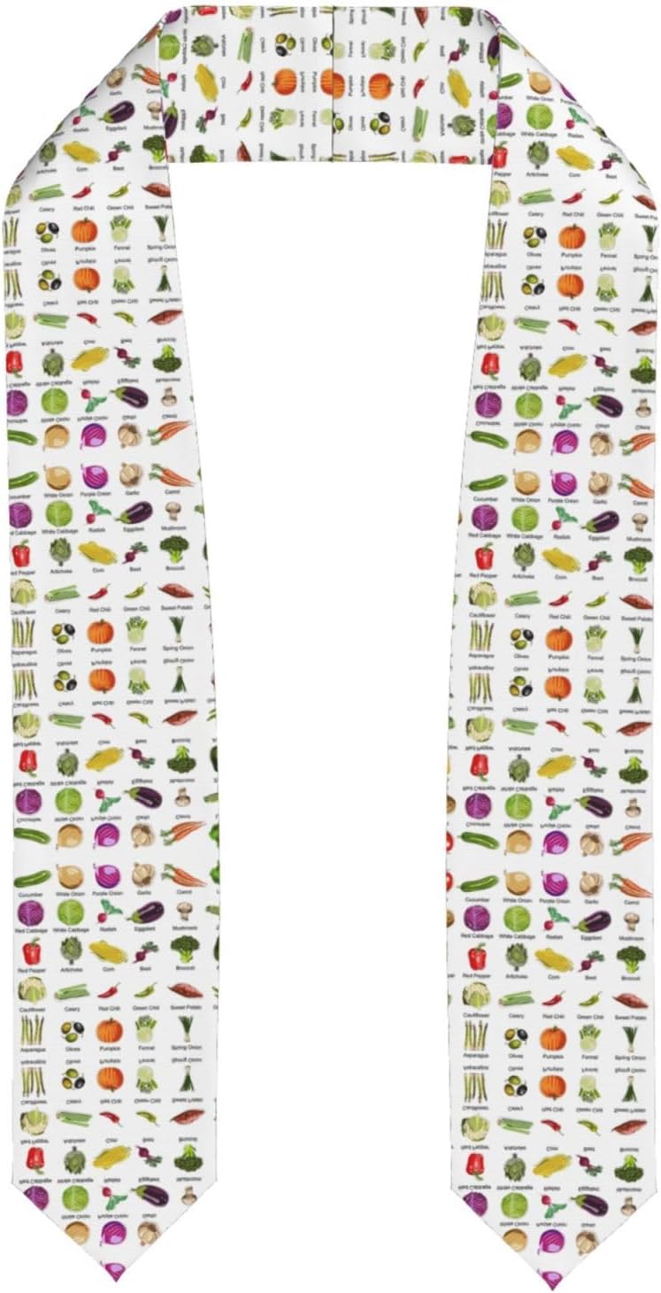 PRIYAL Introduction Of Various Vegetables Print Graduation Shawl Stole ...