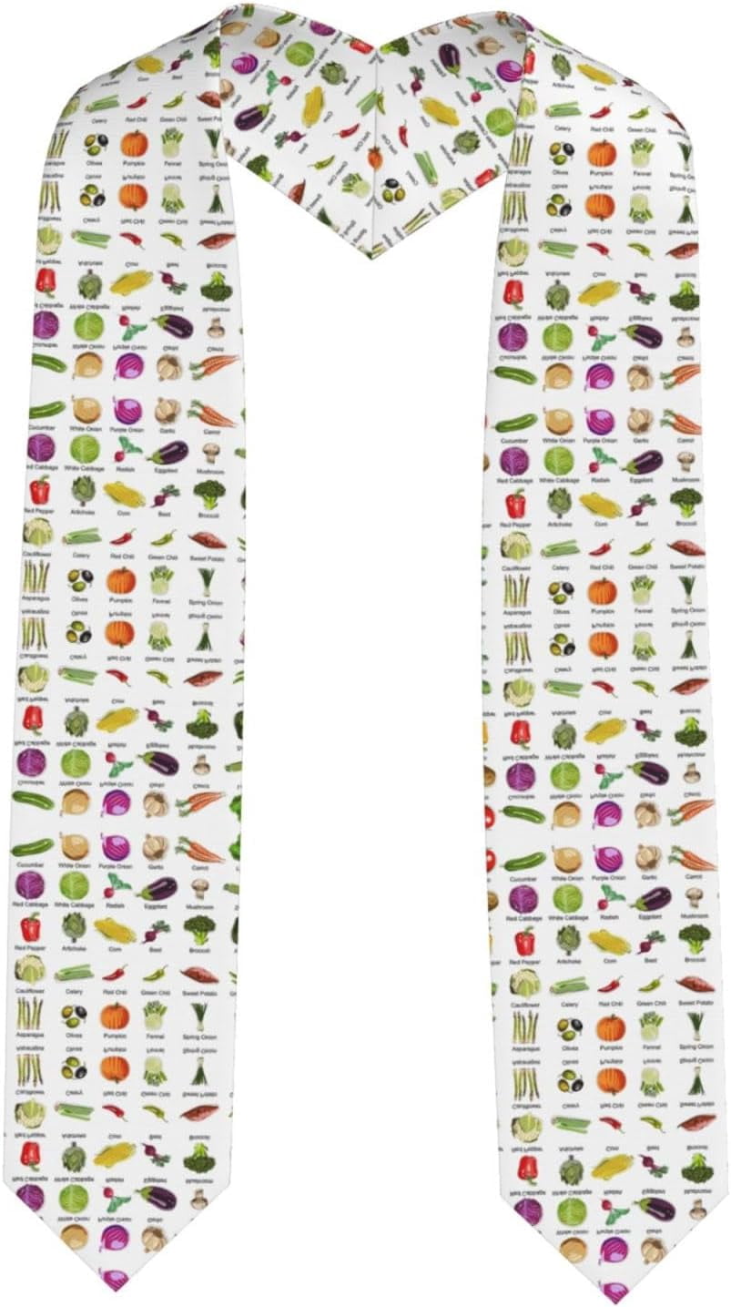 PRIYAL Introduction Of Various Vegetables Print Graduation Shawl Stole ...