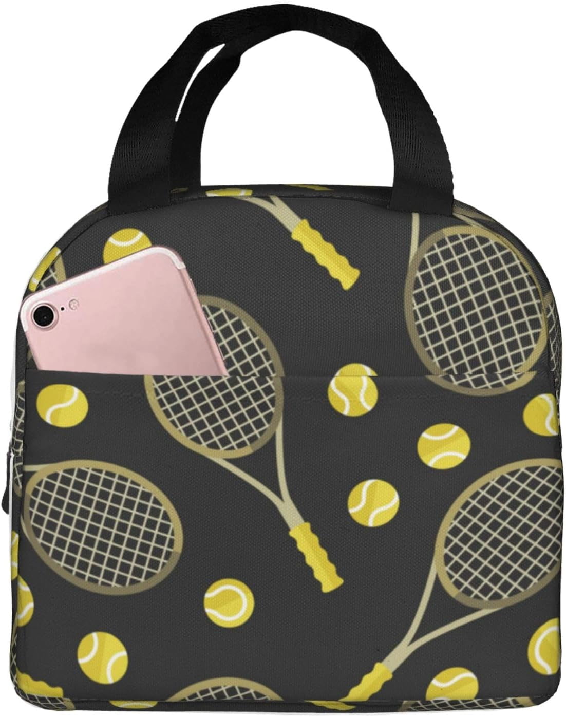 PRIYAL Lunch Bag Dark Gray Black Leopard Cheetah Print Heat-Resistant ...