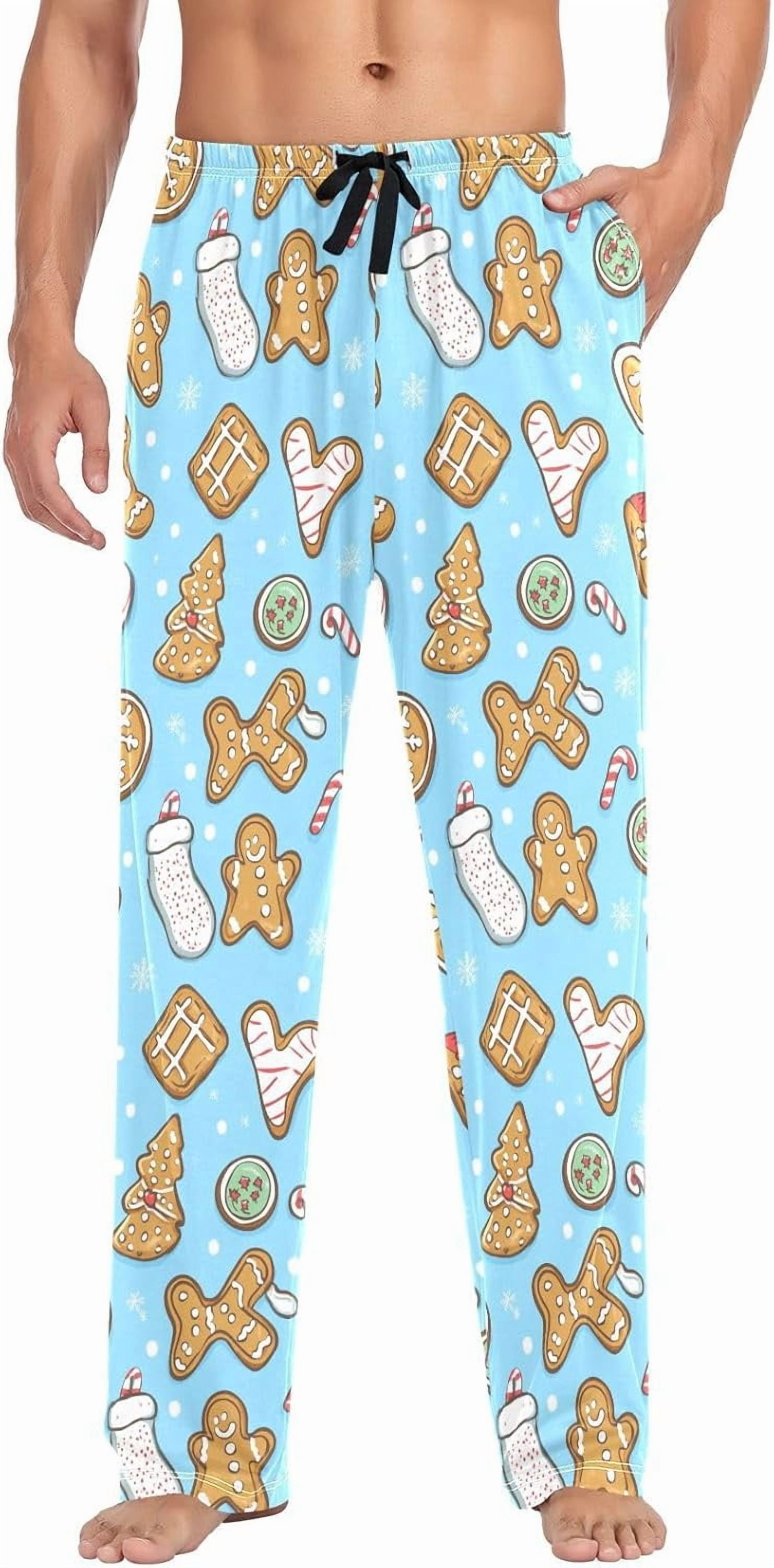 PRIYAL Mens Pajama Pants Gingerbread Man Custard Tart Pajama Pajama ...