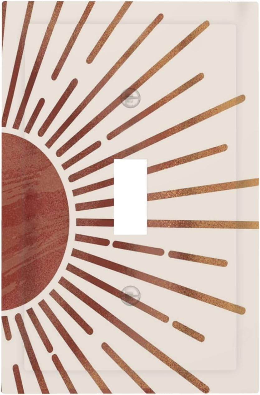 PRIYAL Mid Century Boho Sun Single Toggle Light Switch Plate Cover Wall ...