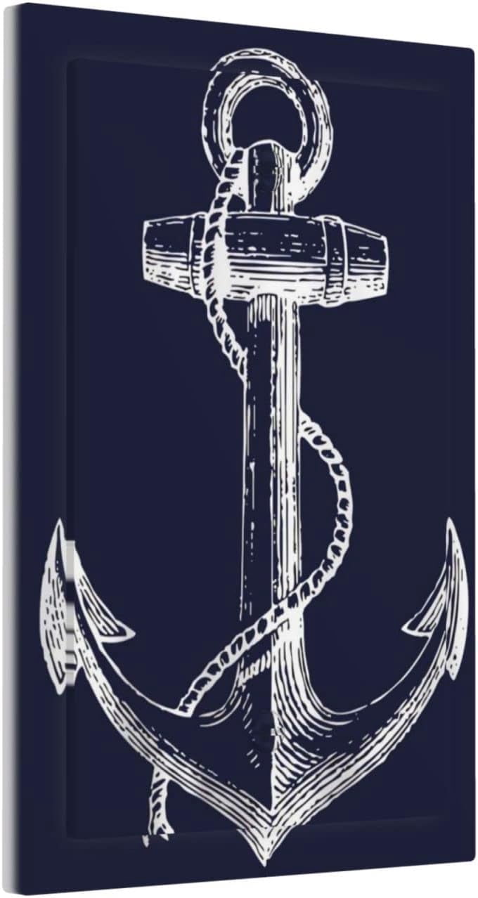 PRIYAL Navy Blue Nautical Anchor 1-Gang No Blank Mid Wallplate ...