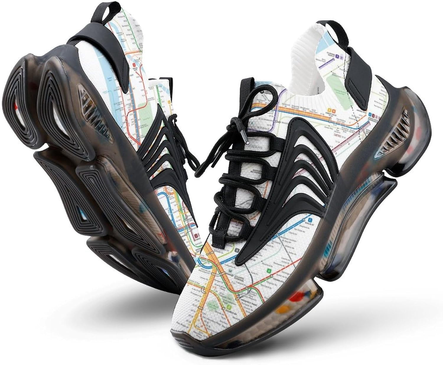 PRIYAL New York Subway Map Lightweight Women's Sneakers Running Tennis ...