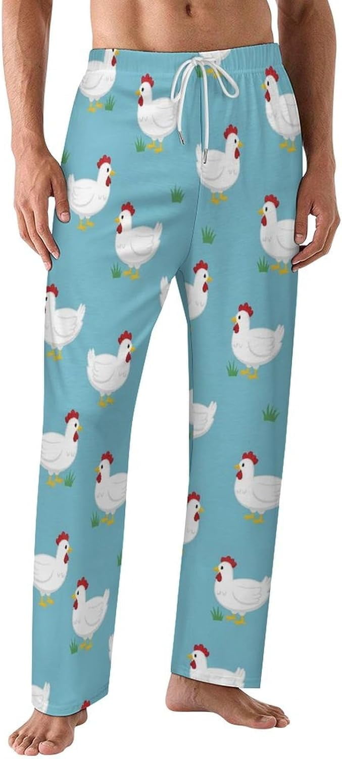 PRIYAL Pajamas Pants For Men Black Chicken Cartoon Pajama Bottoms ...