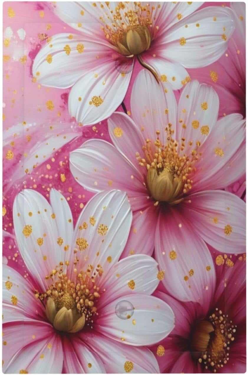 PRIYAL Pink White Flowers on Pink Background Switch Covers No Blank 1 ...