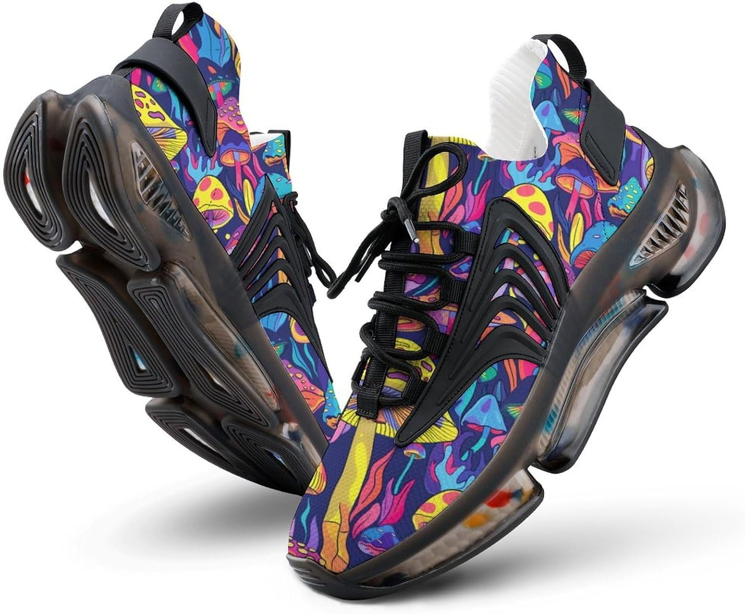 PRIYAL Psychedelic Mushroom Printed Men's Sneaker Funny Lightweight ...