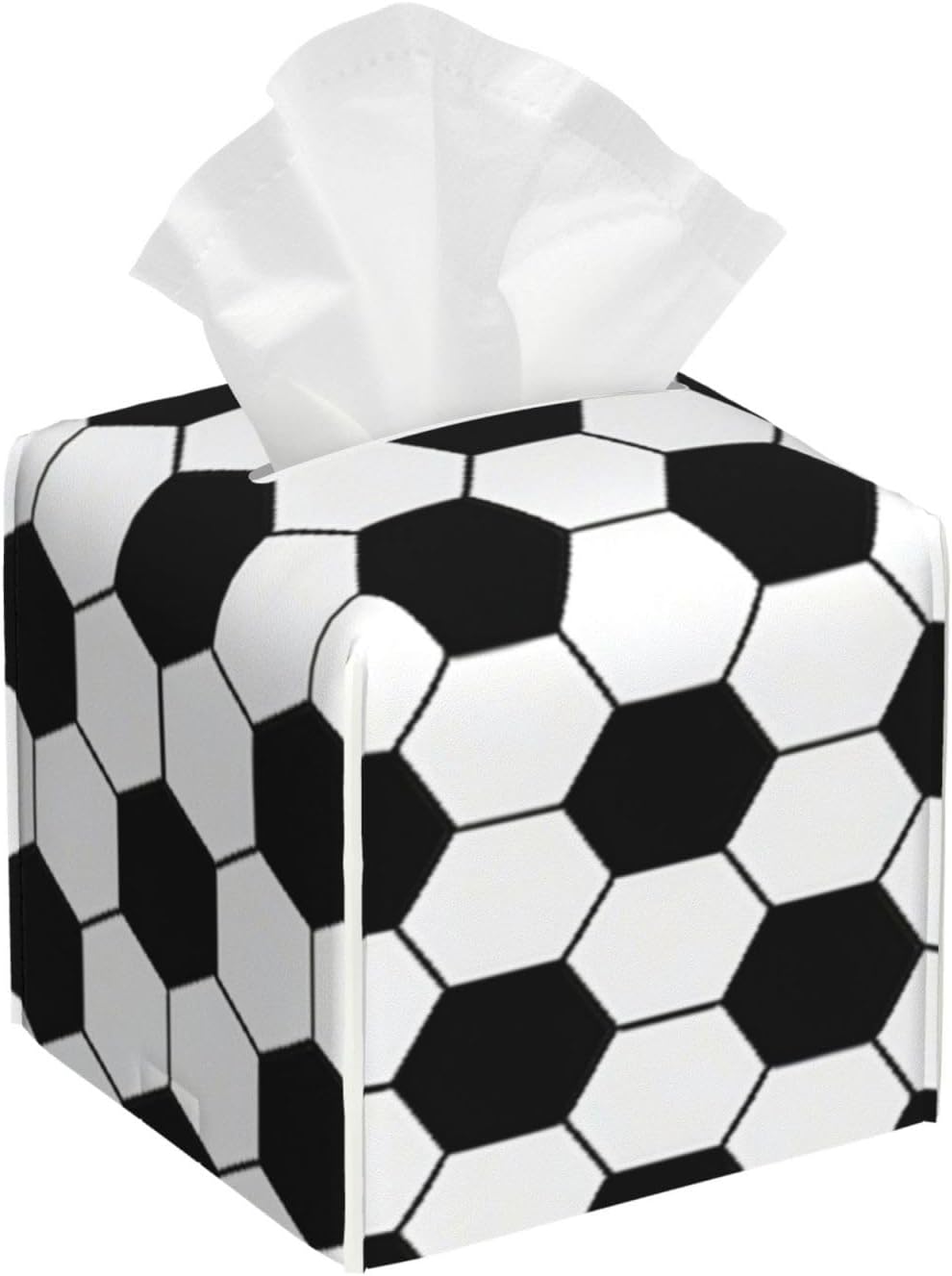 PRIYAL Retro Football Soccers Tissue Box Cover Square Leather Tissue ...