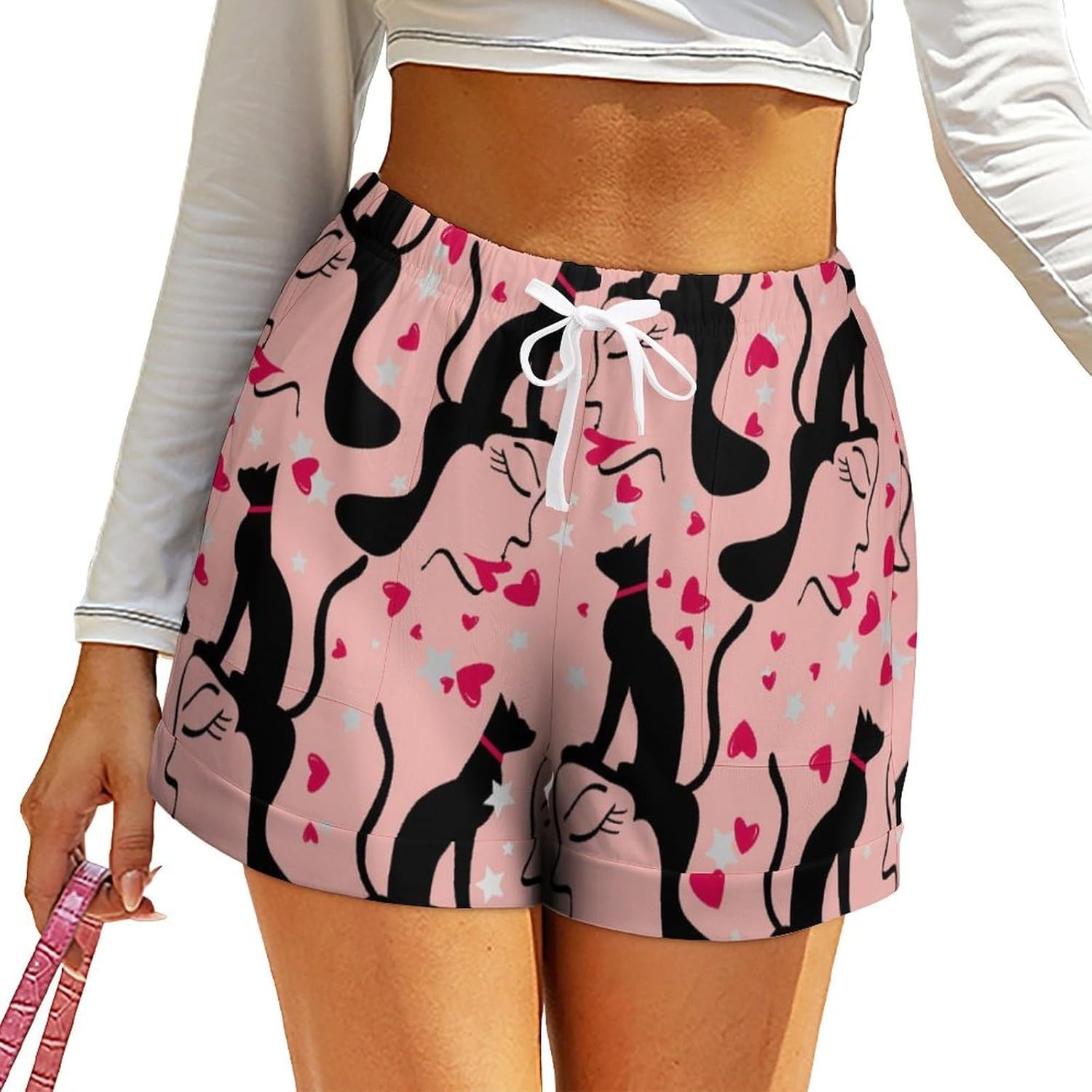 PRIYAL Shorts for Women Casual Summer Pajama Ice Cream Alphabet Soft ...