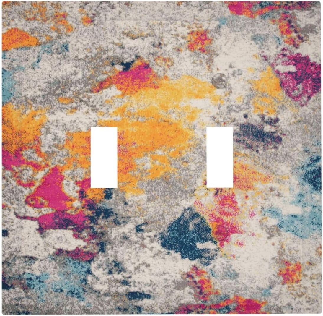 PRIYAL Sky Collection Modern Abstract Double Toggle Wall Plate - 4.9 x ...