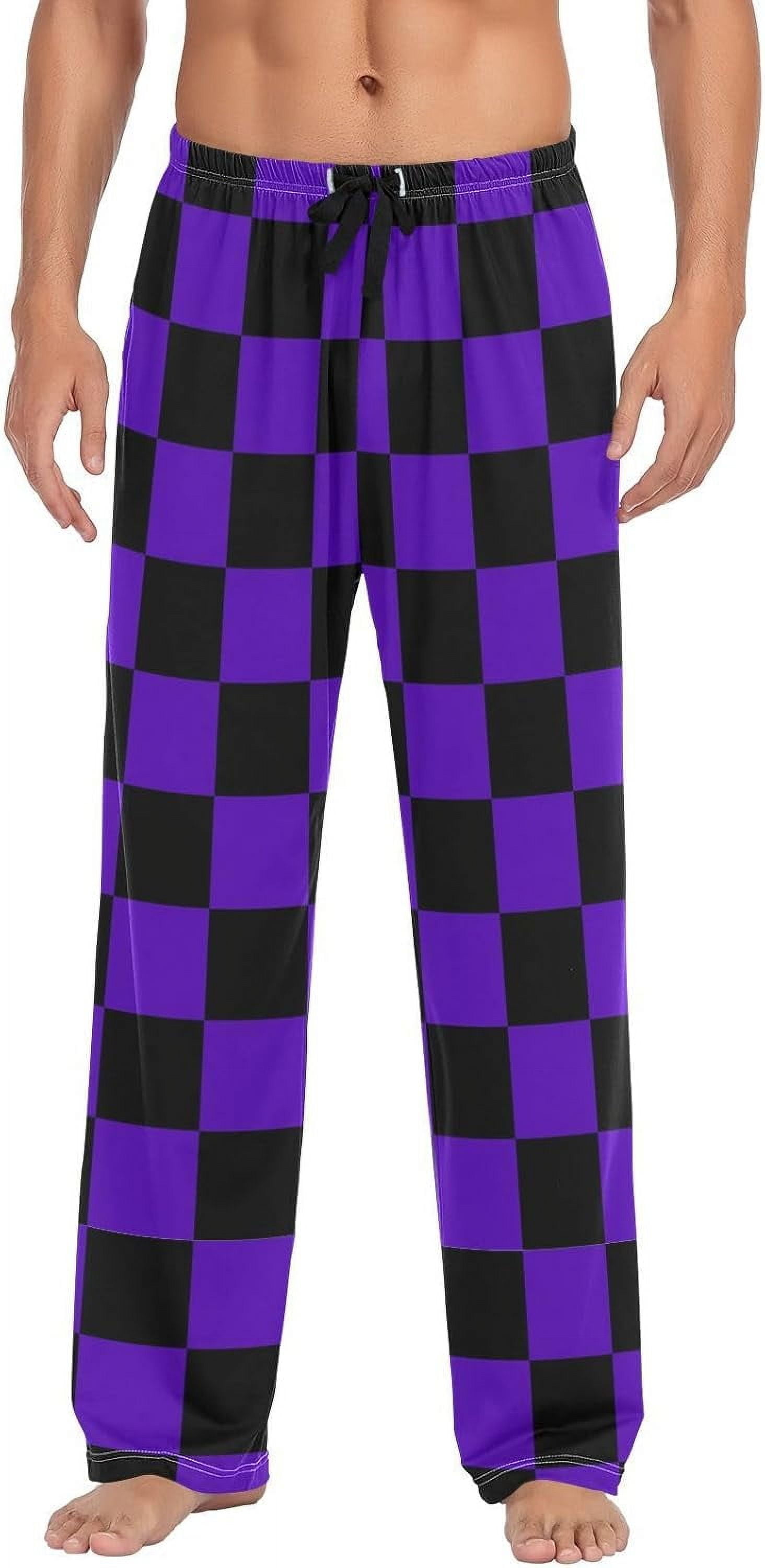 PRIYAL Squares Plaid Pajama Pants Checkered Men's Pajama Bottoms Lounge ...