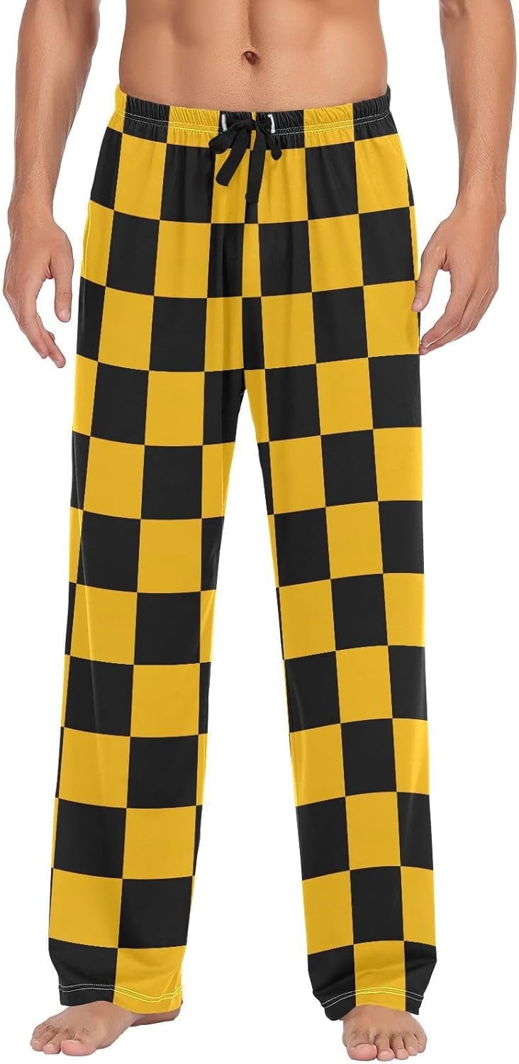 PRIYAL Squares Plaid Pajama Pants Checkered Men's Pajama Bottoms Lounge ...