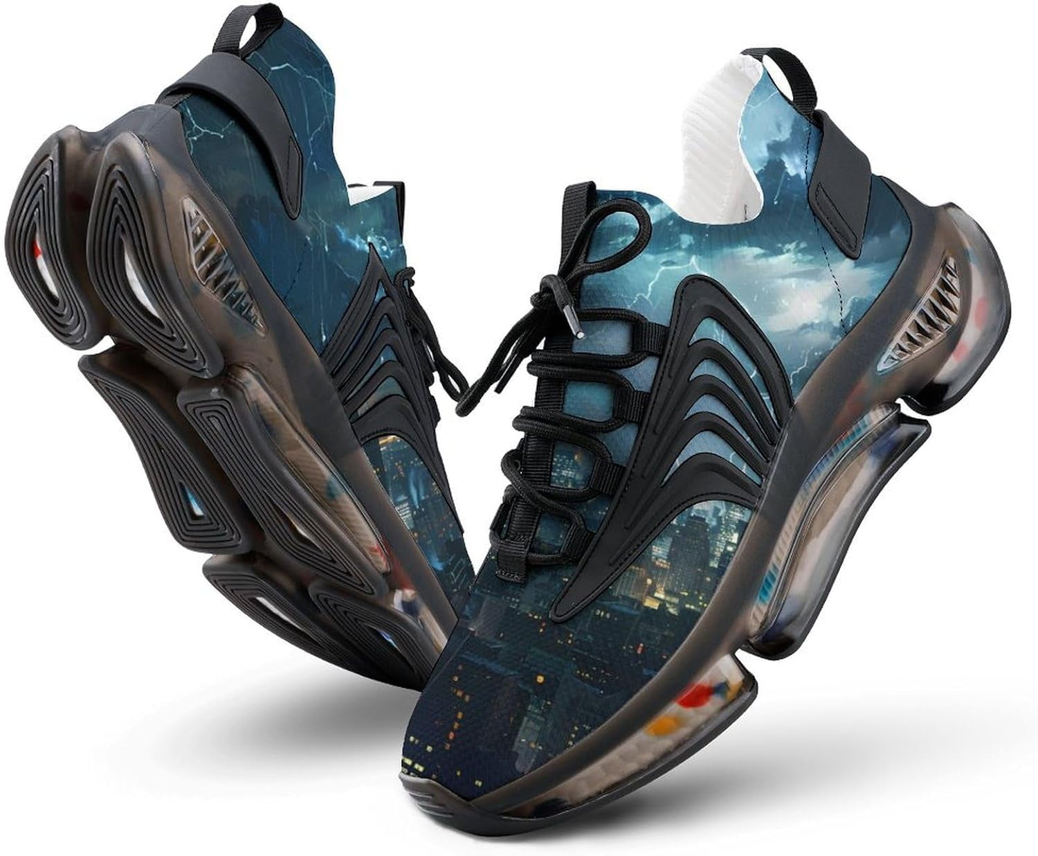 PRIYAL Storm and City Night View Printed Men's Sneaker Funny ...