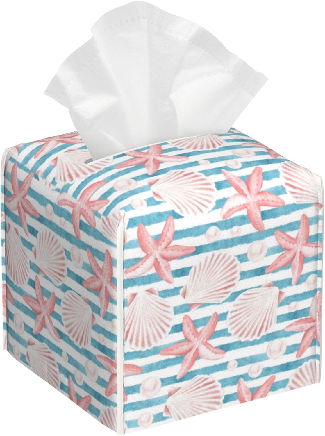 PRIYAL Tissue Box Holder Green and Blue Floral Tissue Box Cover Square ...