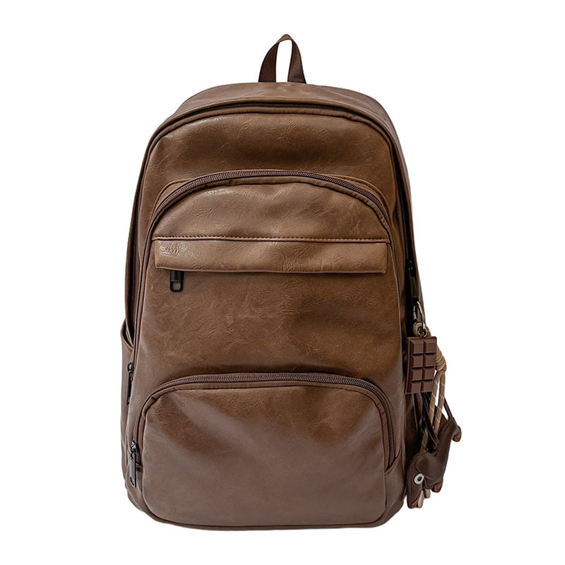 PRIYAL Unisex PU Leather Computer Laptop Bag 15.6 inch Backpack ...