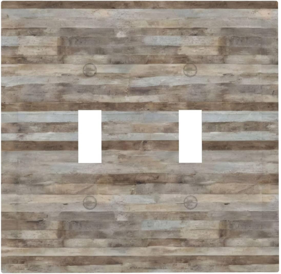 PRIYAL Vintage Dark Brown Patchwork Wood Farmhouse Double Toggle/4.9x5 ...