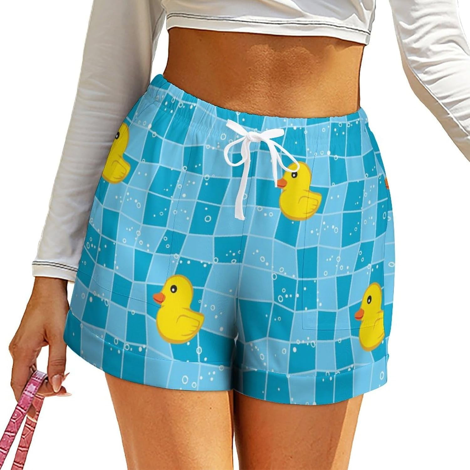 PRIYAL Womens Casual Summer Pajama Ducky in The Bathroom Lounge Sleep ...