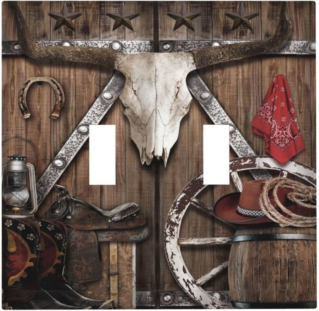 PRIYAL Wooden Garage Barn Door 2 Toggle Mid size Wall Plates Light ...