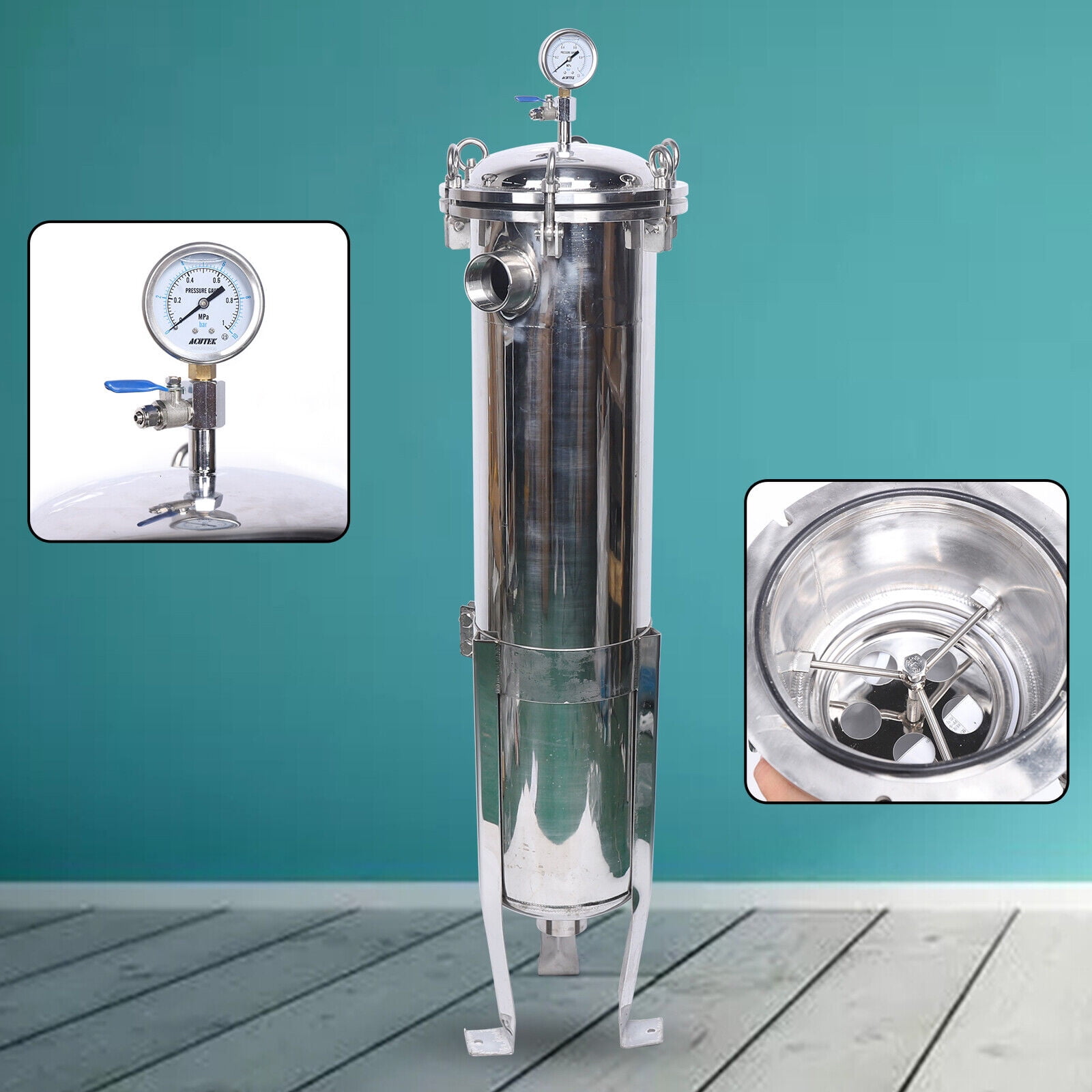 PRM #2 304 SS Bag Filter Housing 2" NPT Inlet Side and Bottom Dual Port ...