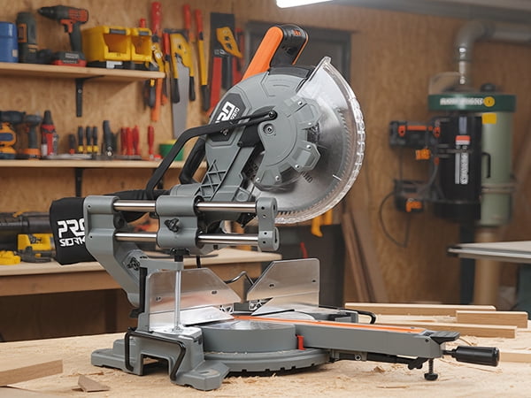 PRO 12-Inch Double Slope Sliding Composite Oblique Saw, 5000RPM, 15A ...