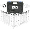 PRO+, 14-Piece Flex-Head Ratcheting Wrench Set, Metric Chrome Vanadium ...