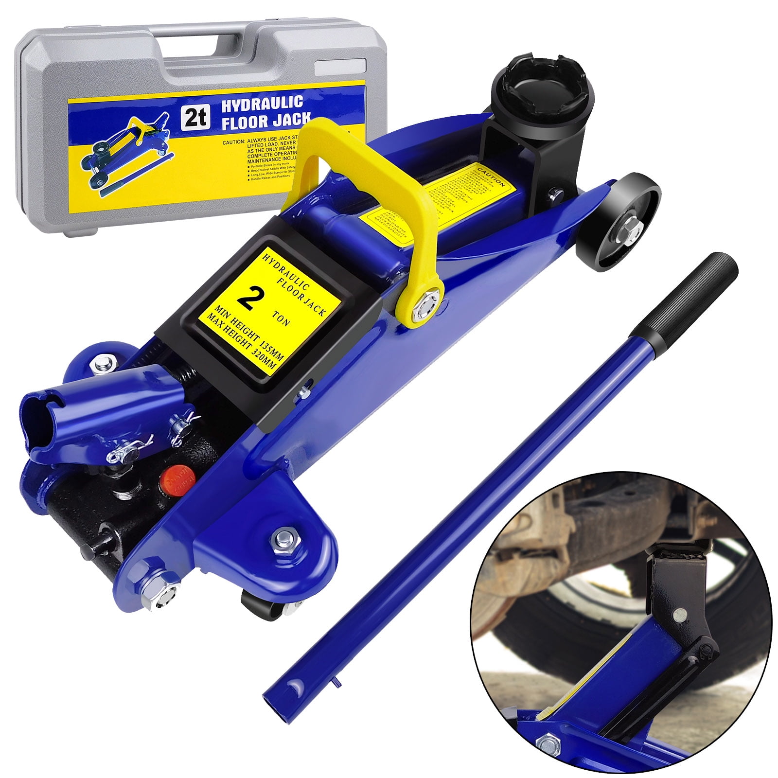 PRO. 2 Ton Hydraulic Trolley Steel Jack,Flat Lifting Height 135-320 mm ...