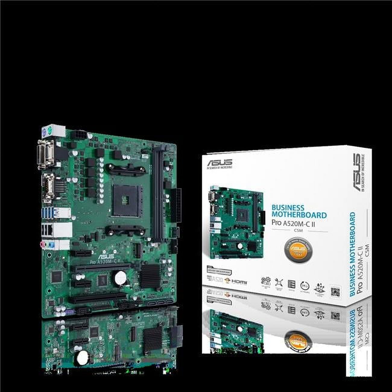 PRO A520M-C II-CSM AMD AM4 Ryzen 5000 4000 3000 A520 DDR4 HDMI DP Micro ...