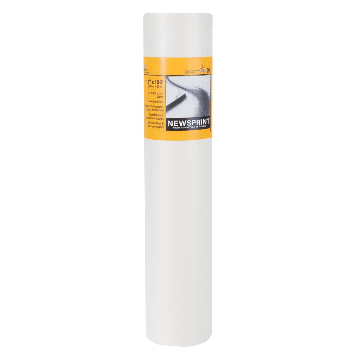 PRO ART Newsprint Paper Roll, 15-inch x 100-feet, Natural Color ...