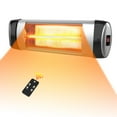 PATIOBOSS 1500W Infrared Wall-Mounted Electric Patio Heater with Remote ...