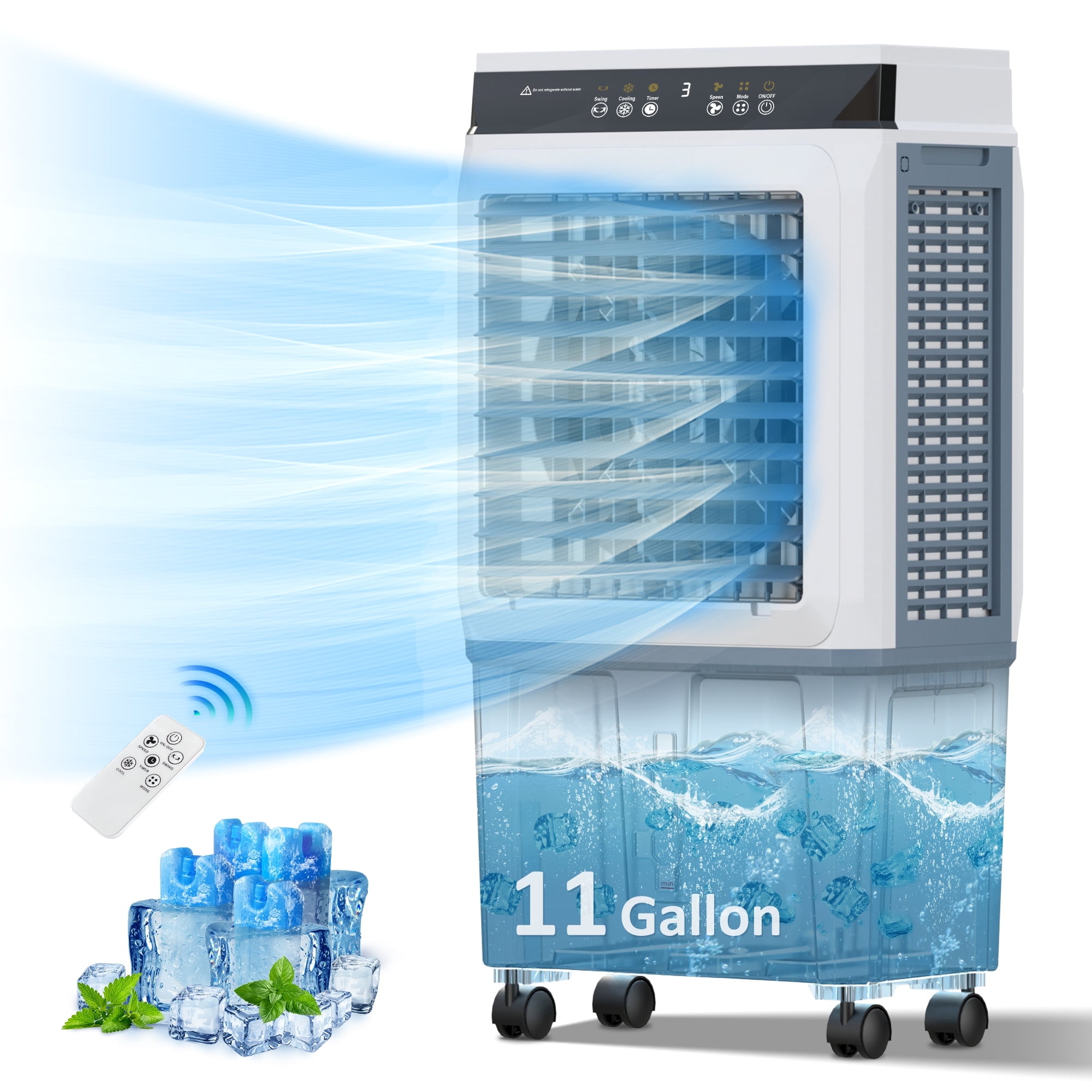 PRO CHOICE 3,600 CFM Evaporative Air Cooler, Swamp Cooler w/11 Gal ...