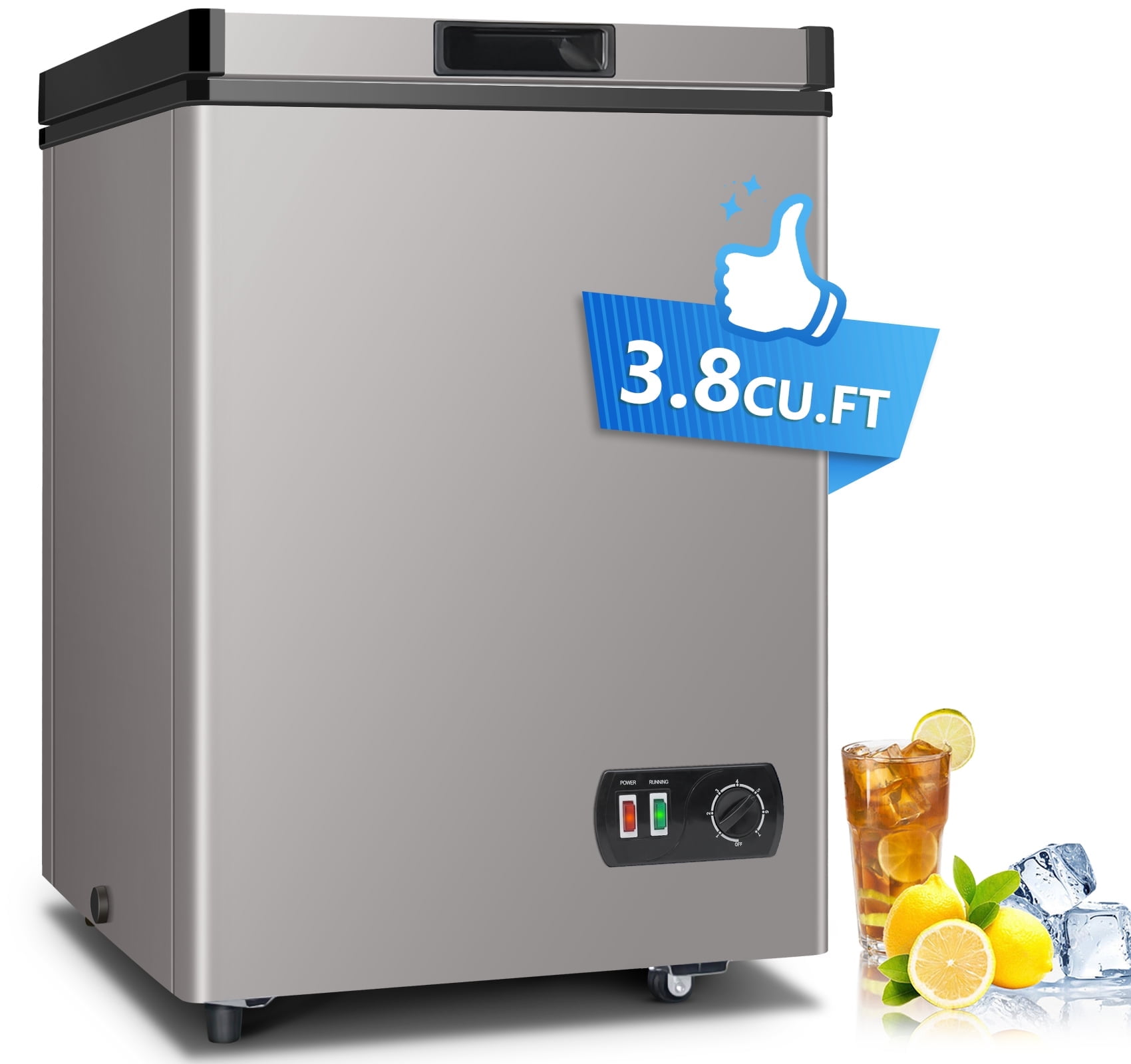 PRO CHOICE 3.8 cu ft Compact Chest Freezer, Gray - Walmart.com