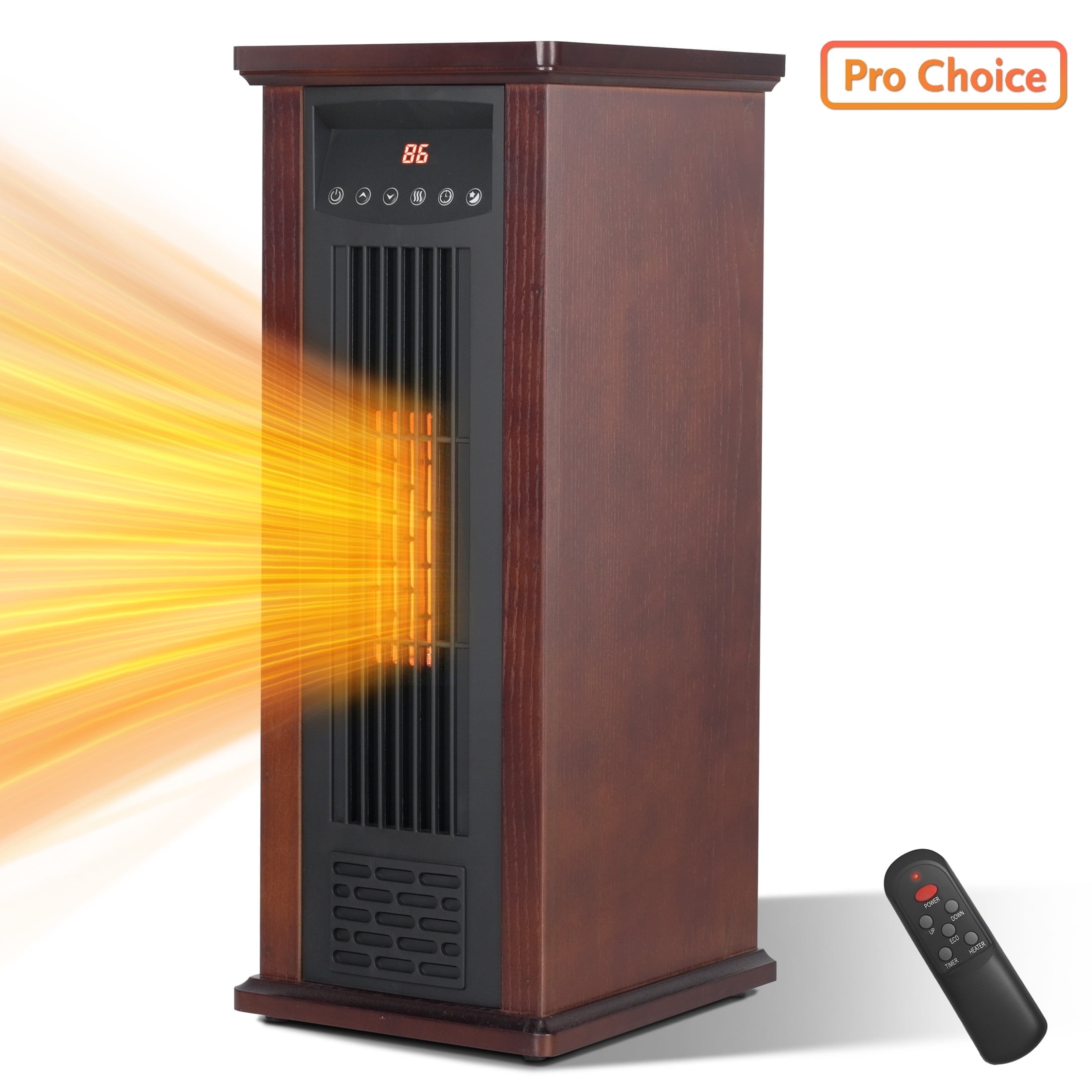 PRO CHOICE Portable 24" Infrared Quartz Tower Space Heater, 1500W ...