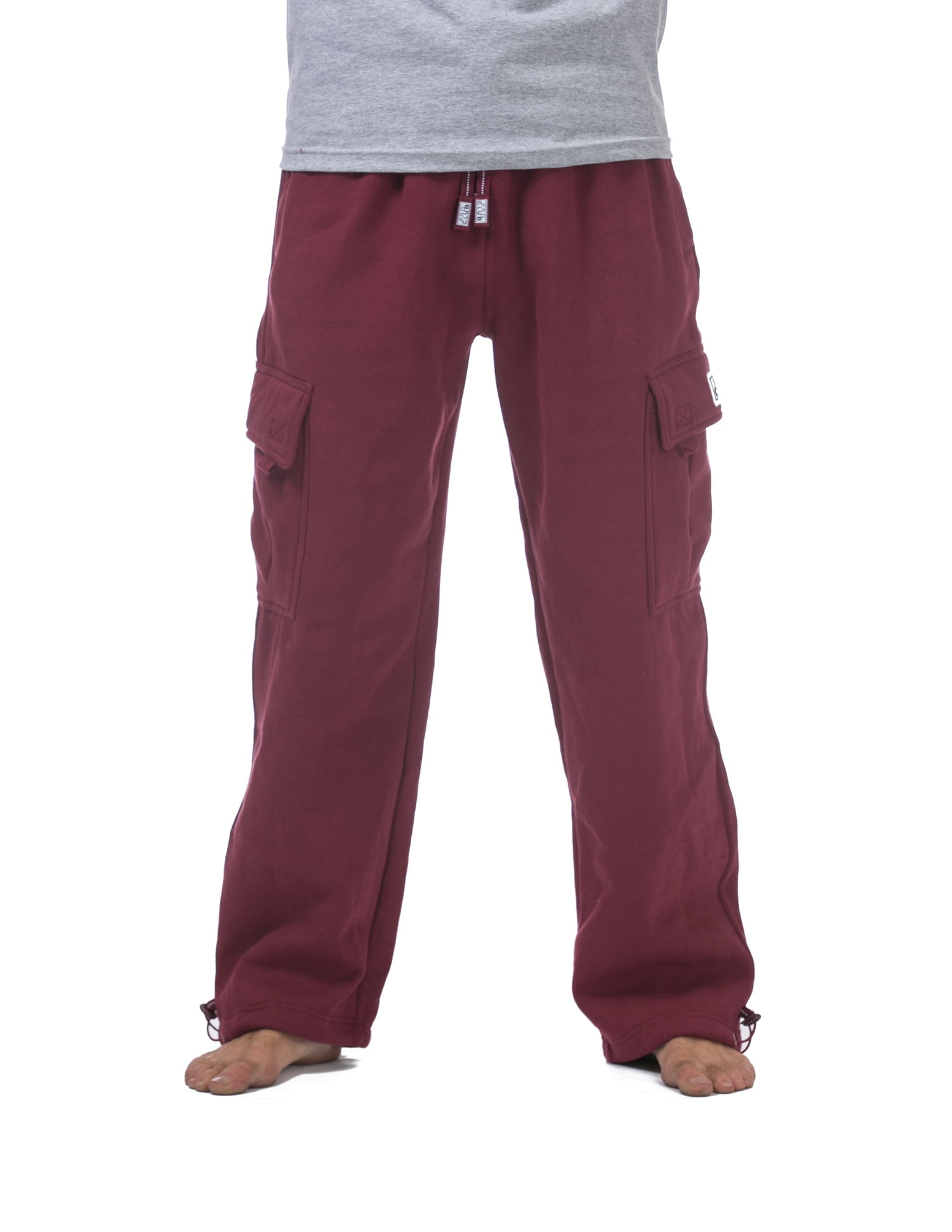 PRO CLUB MEN’S HEAVYWEIGHT FLEECE CARGO PANTS Maroon - Walmart.com