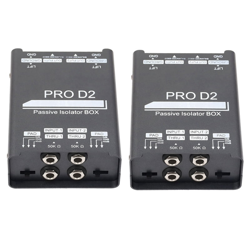 PRO D2 Passive Isolator BOX Audio Isolator Bass Guitar DI Box Impedance ...