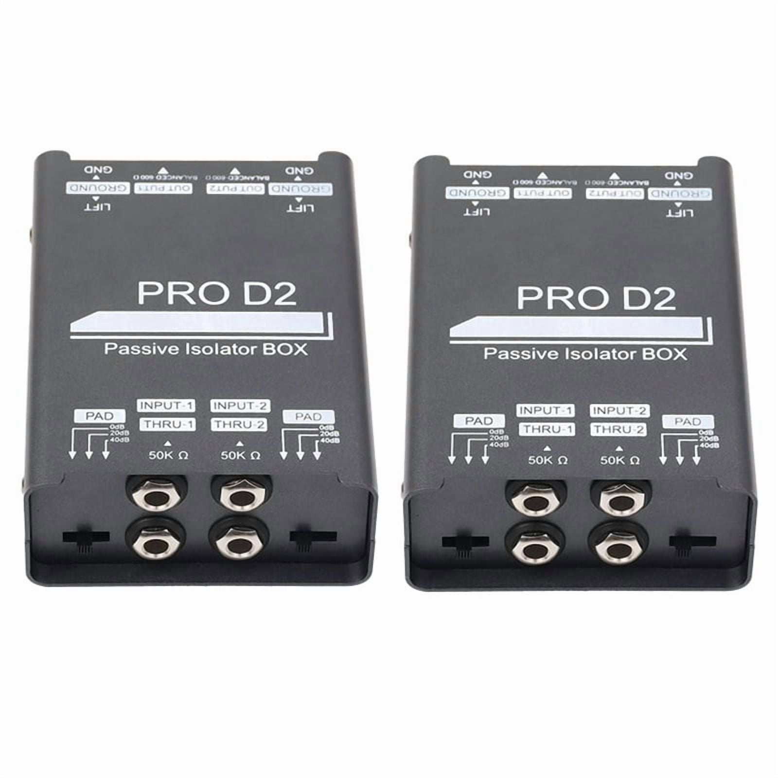 PRO D2 Passive Isolator BOX Audio Isolator Guitar DI Box Impedance ...